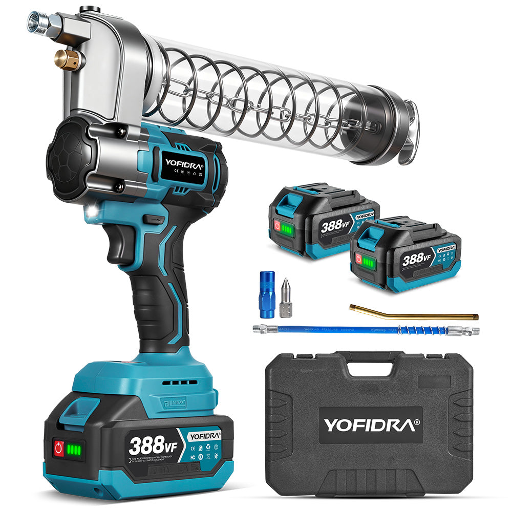 NewBeny 103MPa Brushless Cordless Grease Machine with 2 Batteries & Ch ...