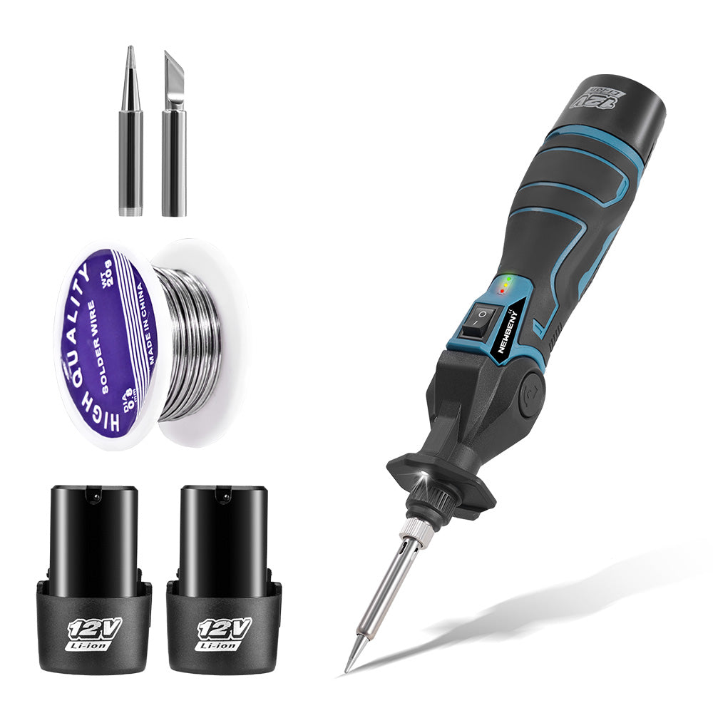 NewBeny 30W 12V Cordless Soldering Iron with 2 Batteries & Charger ...