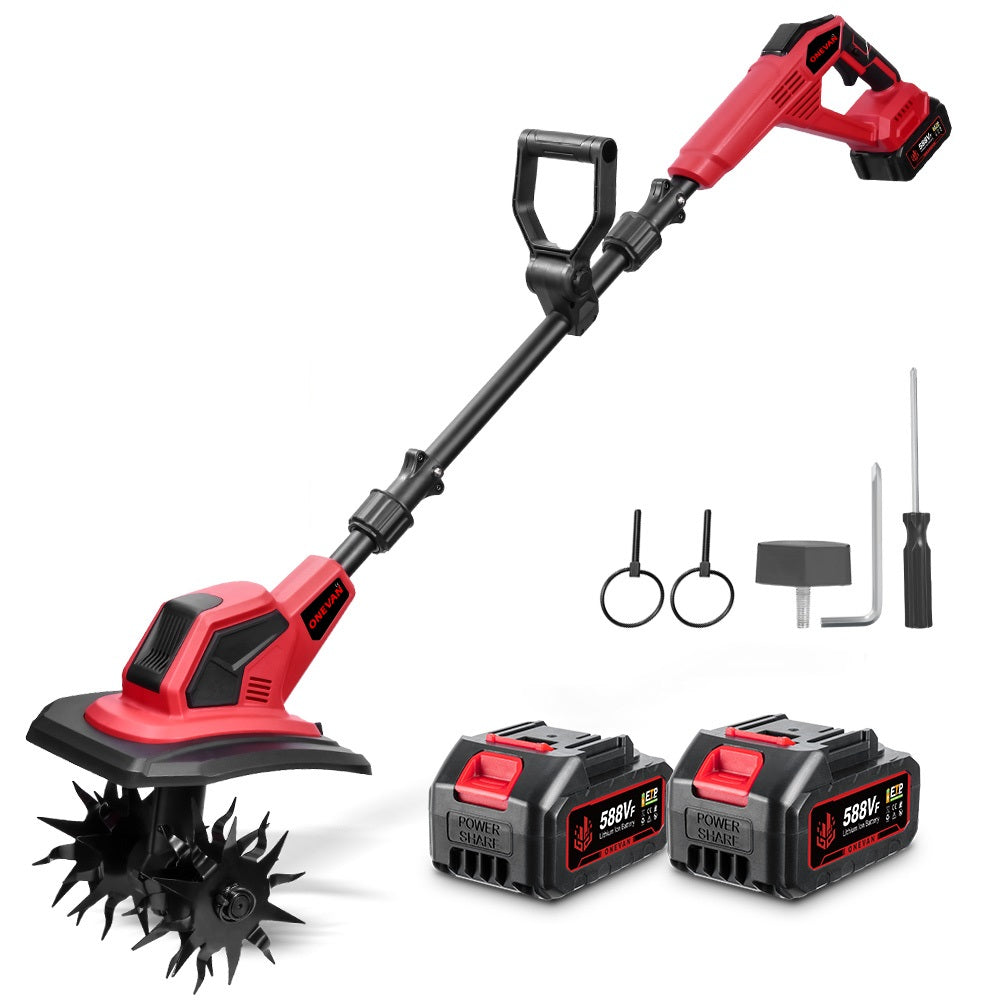 NewBeny 9 Inch Cordless Tiller Cultivator 3-Section Detachable Design ...