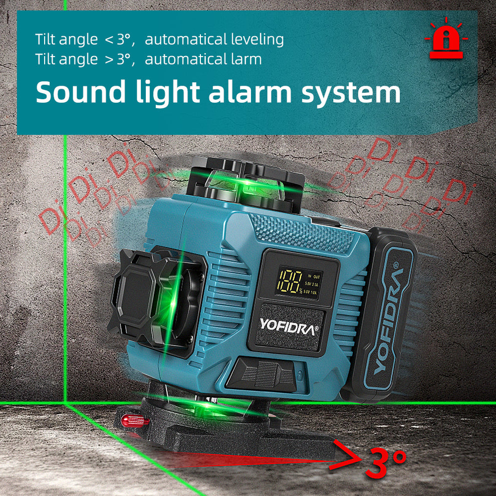 16-Line Self-Leveling Laser Level with Tripod, Large Battery & Rotating ...
